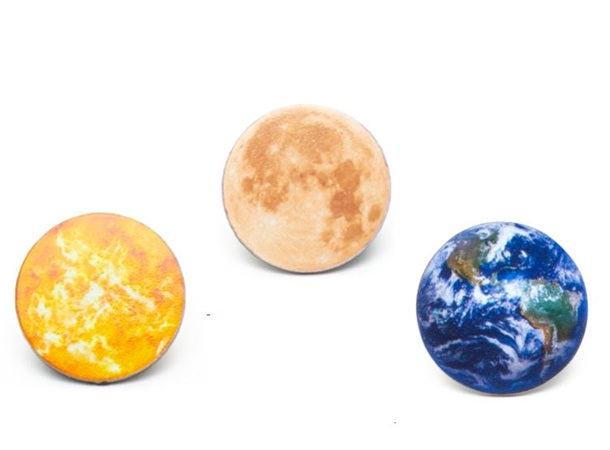 Sun Moon Earth Pins - Set of 3 | The Space Store