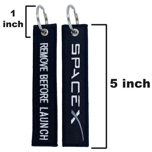 SpaceX REMOVE BEFORE LAUNCH Keychain - Black | The Space Store
