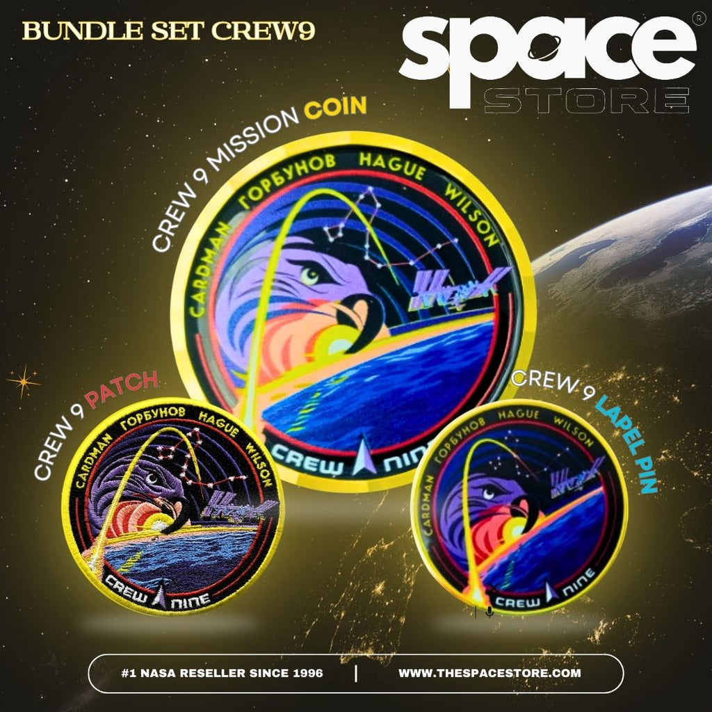 Bundle set: NASA SpaceX Crew 9 Patch, Coin and Lapel Pin. | The Space Store