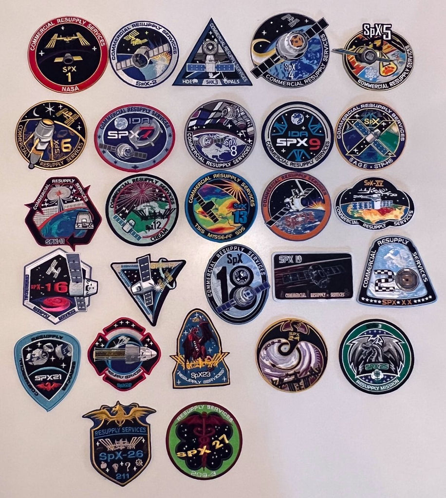 Complete Set of all 29 CRS SpaceX Patches | The Space Store