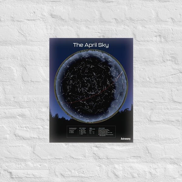April Sky Map Poster - 16"x20" | The Space Store
