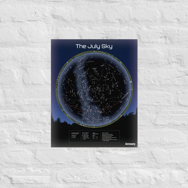 July Sky Map Poster - 16"x20" | The Space Store