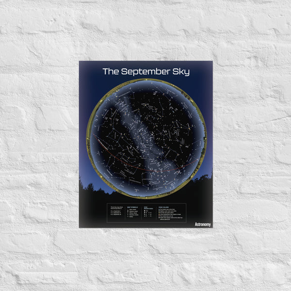 September Sky Map Poster - 16"x20" | The Space Store