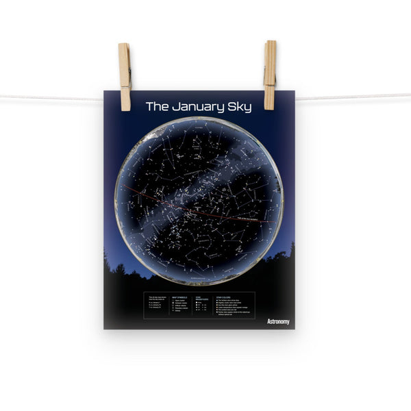 January Sky Map - 8"x10" | The Space Store