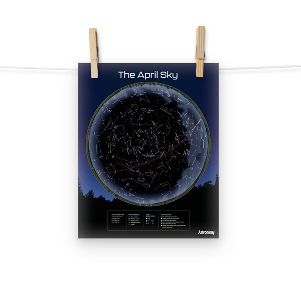 April Sky Map - 8"x10" | The Space Store