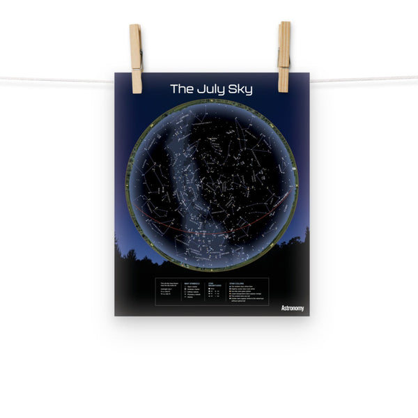 July Sky Map - 8"x10" | The Space Store