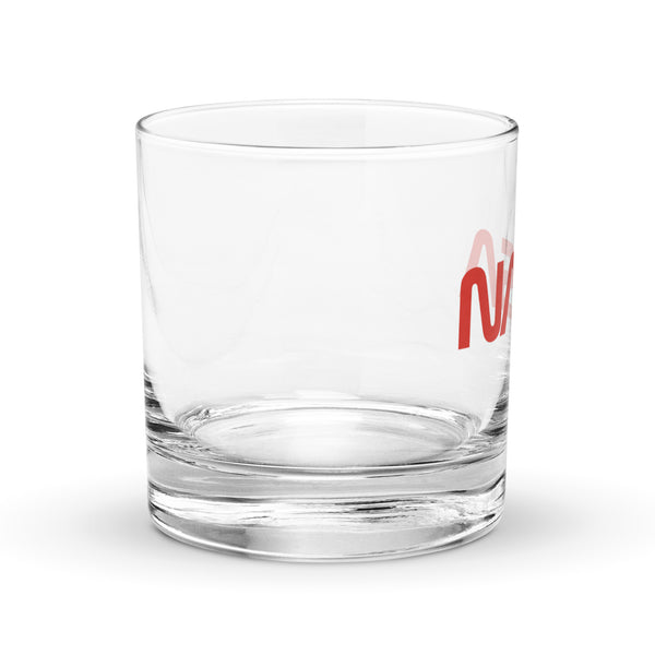 NASA Red Worm Logo Rocks Glass