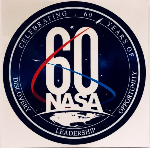 NASA 60th Anniversary Logo Sticker | The Space Store