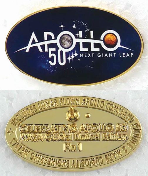 APOLLO 50th ANNIVERSARY 'NEXT GIANT LEAP' LAPEL PIN | The Space Store