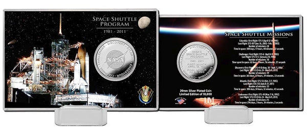 Space Shuttle Silver Coin Card - Night Edition | The Space Store