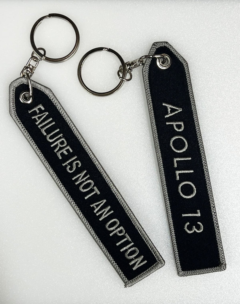 Apollo 13" and "Failure is Not an Option" - Keychain in Silver & Black ...